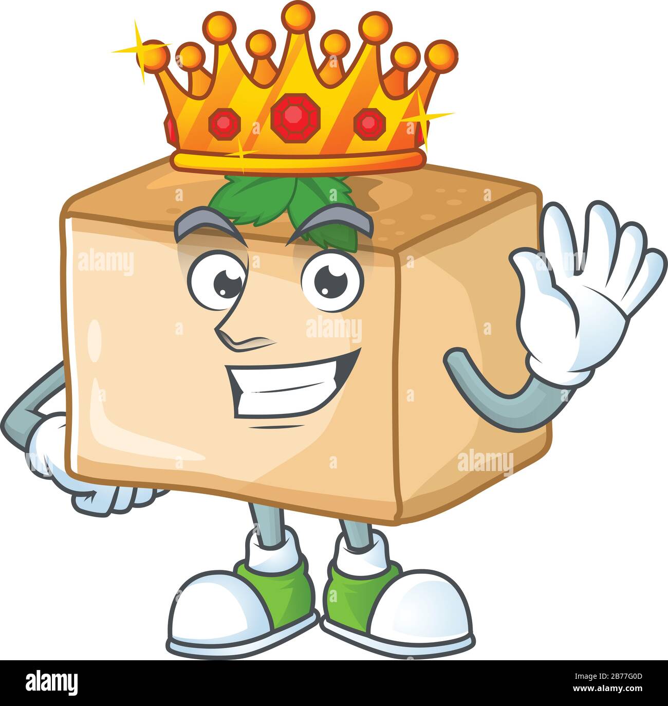 A Charismatic King of basbousa cartoon character design Stock Vector ...