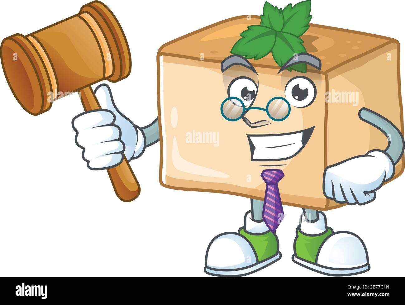 Basbousa wise judge cartoon character design with cute glasses Stock ...