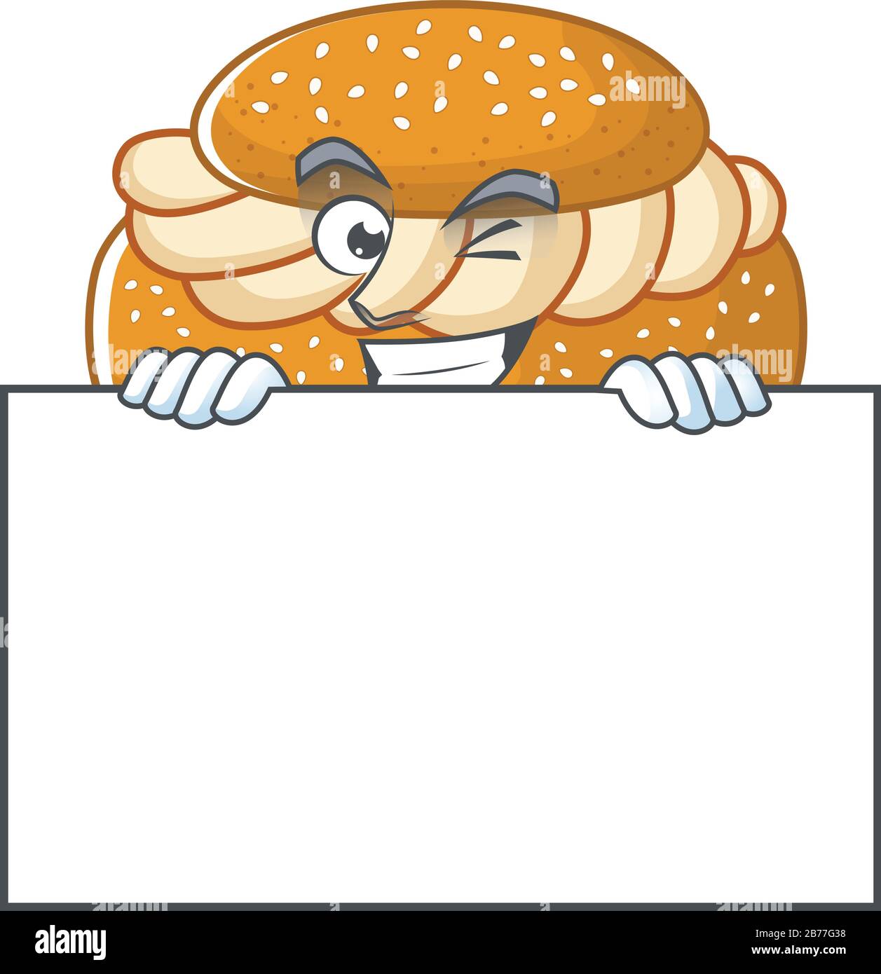 Cheerful semla cartoon character has a board Stock Vector Image & Art ...