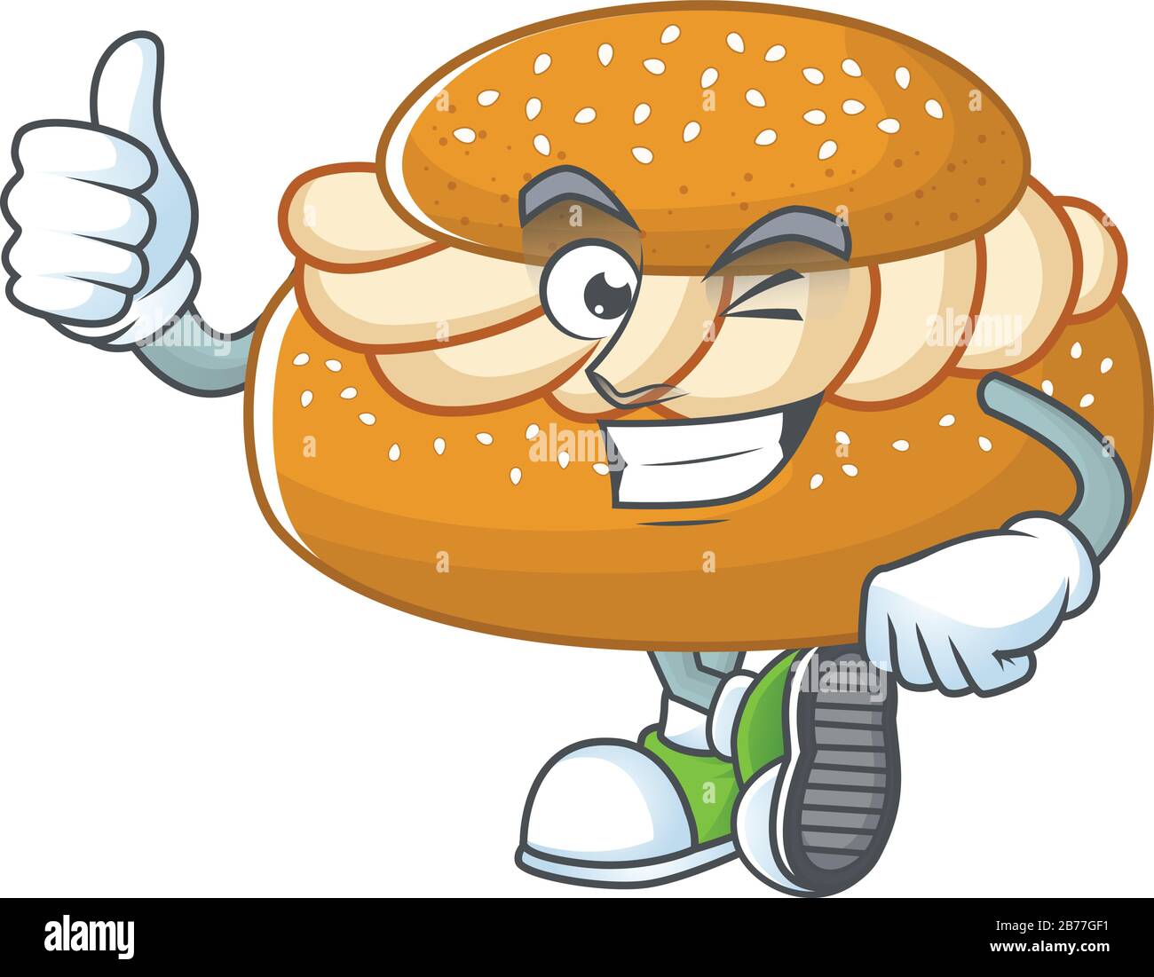 Semla cartoon character making Thumbs up finger Stock Vector Image ...