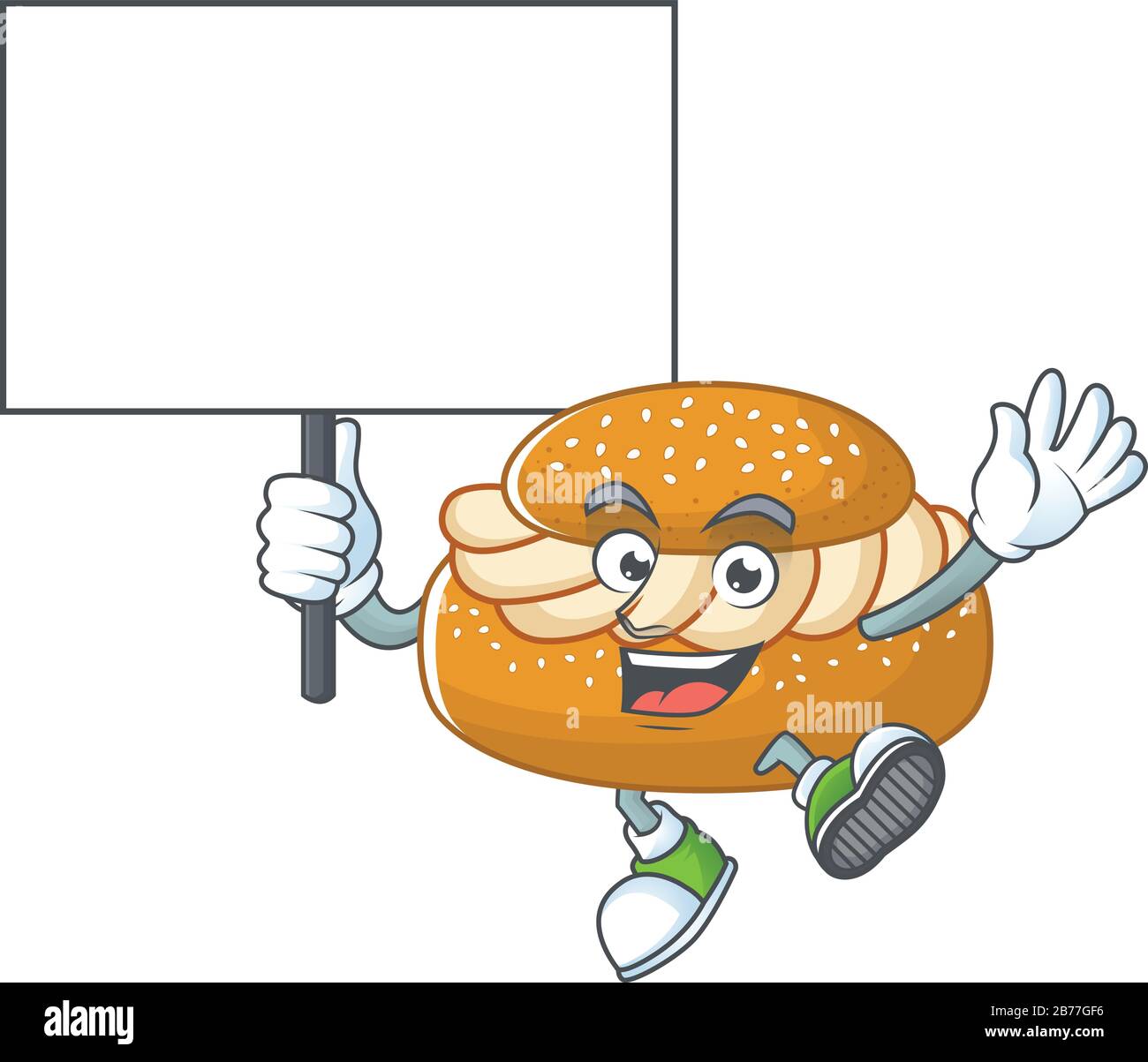 Sweet semla cartoon character bring a board Stock Vector Image & Art ...