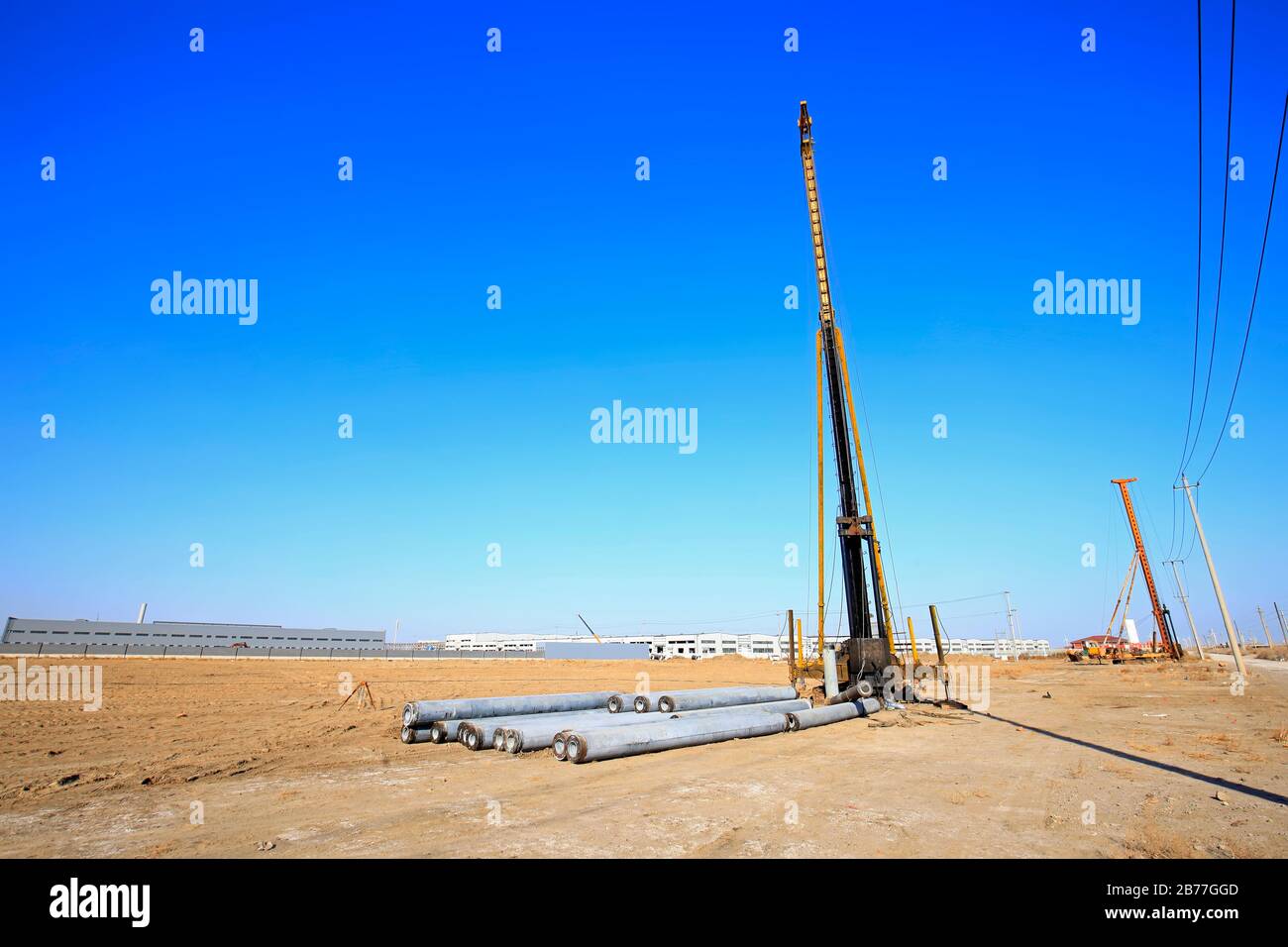Cement pipe in the construction site Stock Photo - Alamy