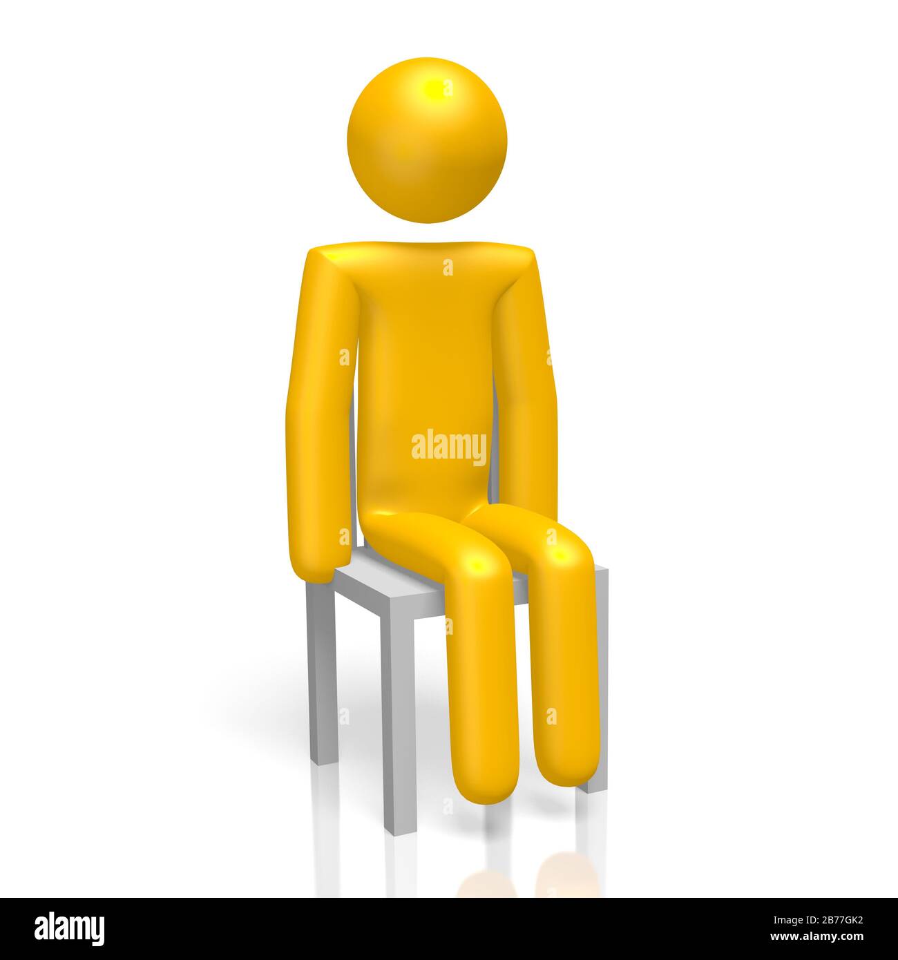 3D human character sitting on chair Stock Photo - Alamy