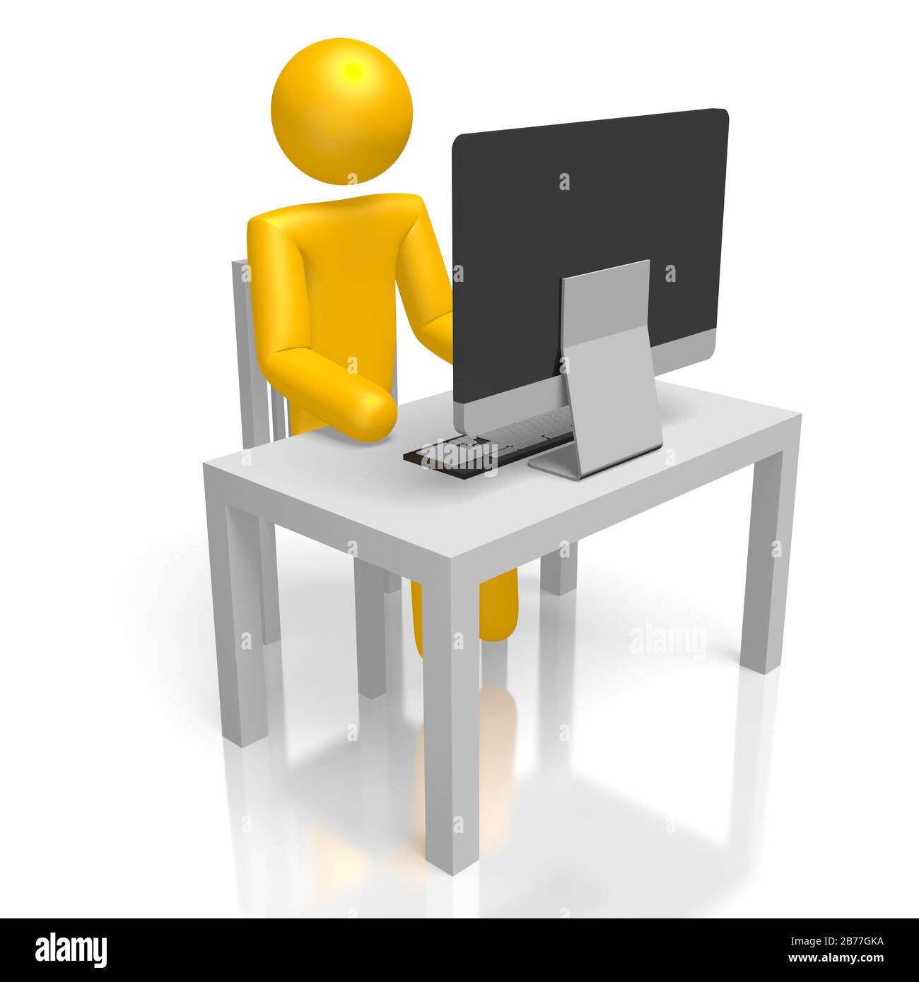 3D working on a computer Stock Photo - Alamy
