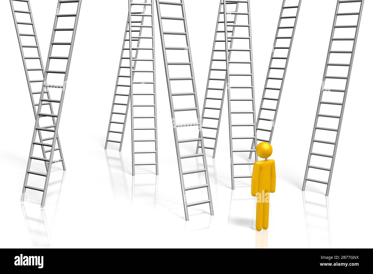 3D ladder concept Stock Photo - Alamy