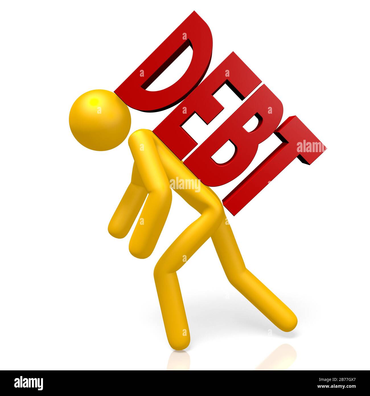 3D cartoon debt concept Stock Photo - Alamy