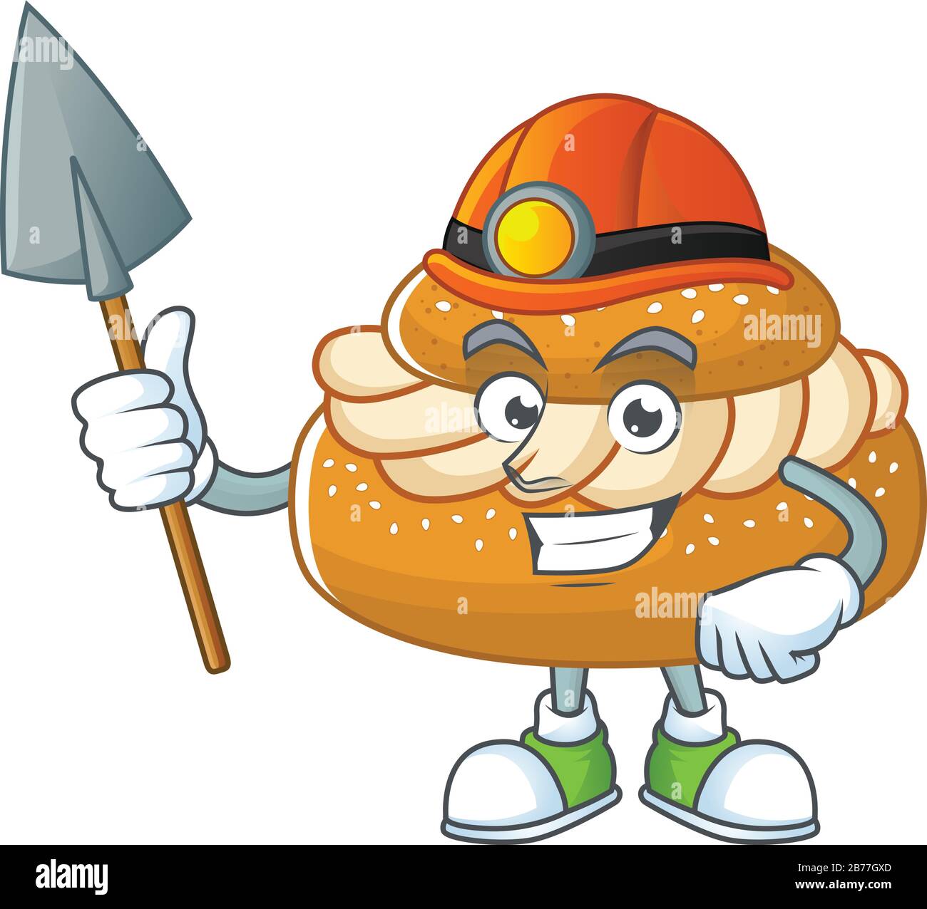 Cool miner worker of semla cartoon design concept Stock Vector Image ...