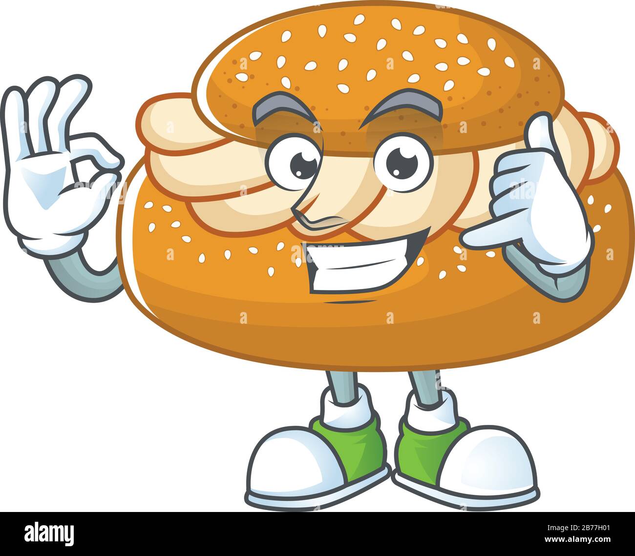 Call me funny gesture semla mascot cartoon design Stock Vector Image ...