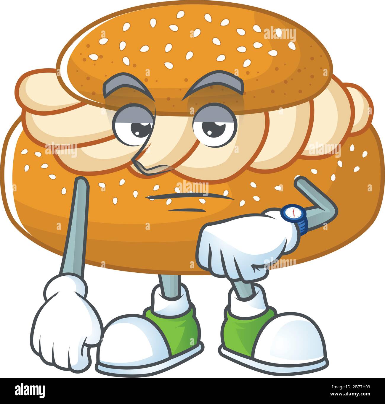 A cartoon icon of semla with waiting gesture Stock Vector Image & Art ...