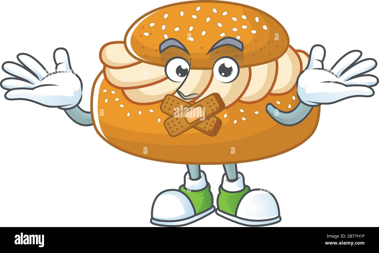 Semla cartoon character design concept showing silent gesture Stock ...