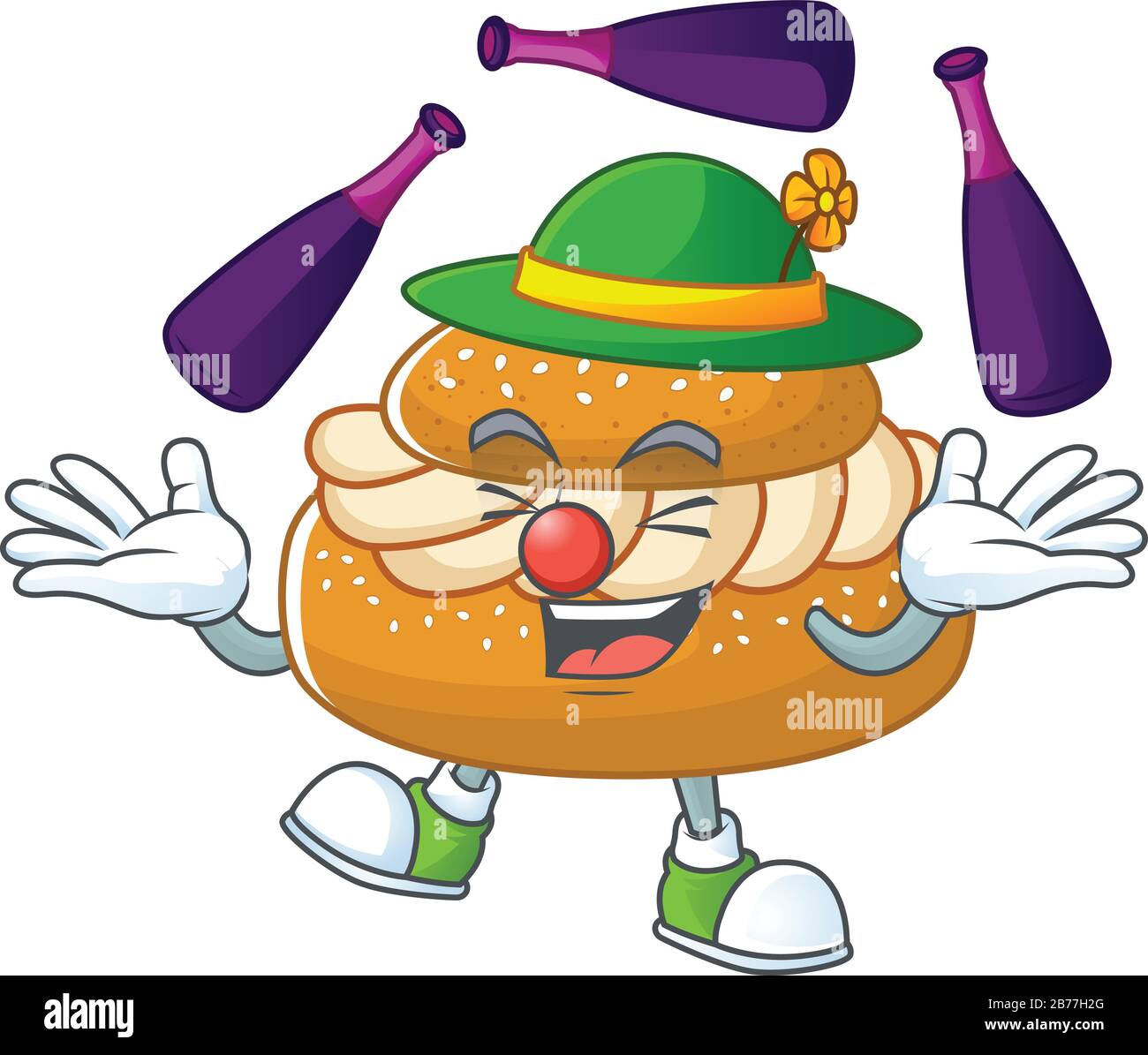 Semla cartoon character concept love playing Juggling Stock Vector ...