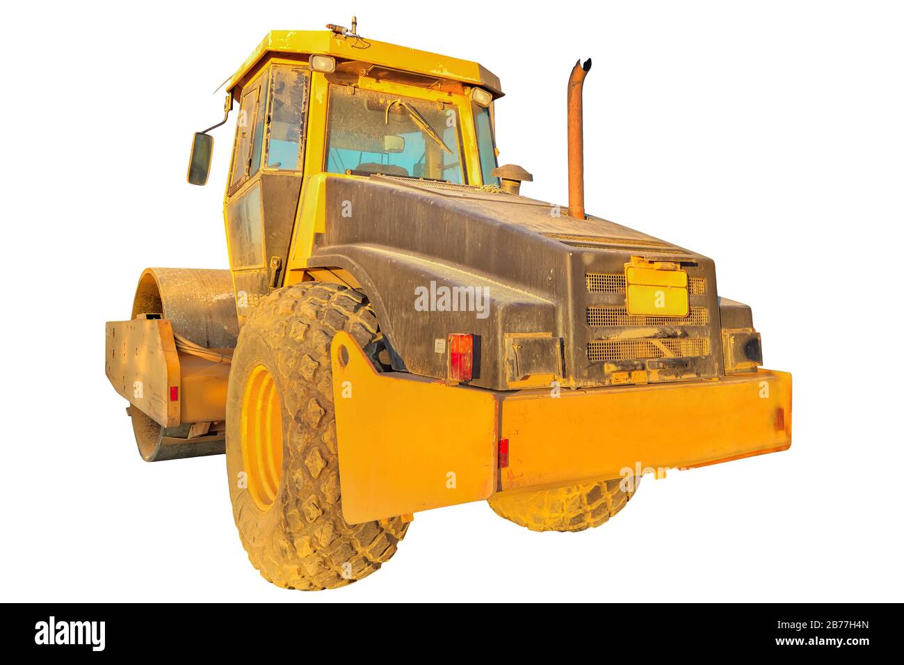 Work in progress, industrial machine. Perspective view of yellow ...