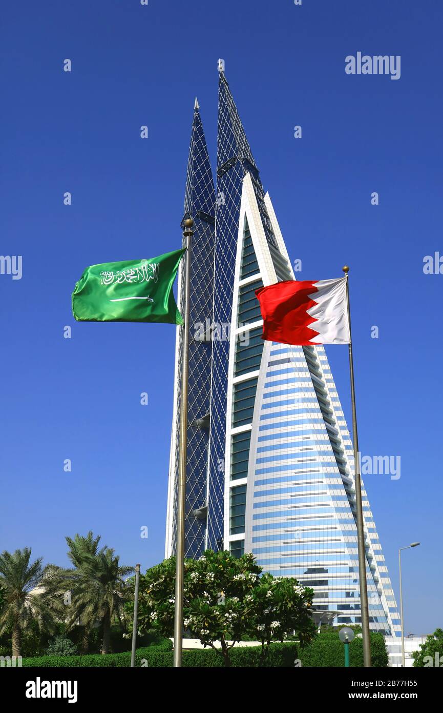 The Iconic Bahrain World Trade Center or BWTC Building, Manama, Bahrain ...