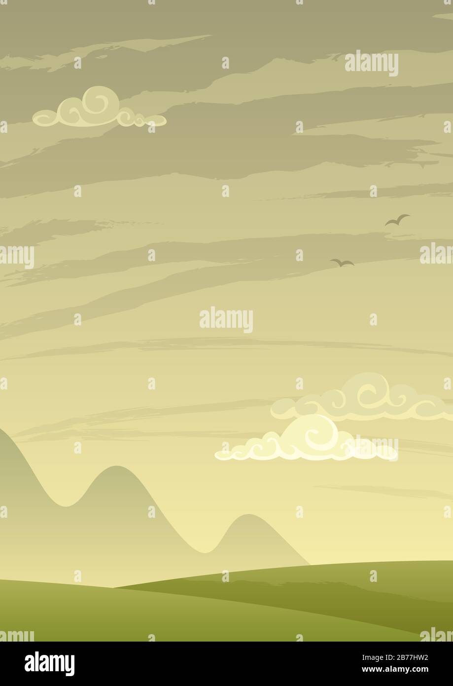 Landscape meadow sky Stock Vector Images - Alamy