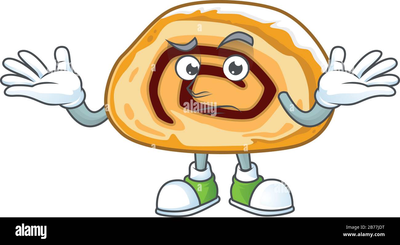 A picture of smirking swiss roll cartoon character design style Stock ...
