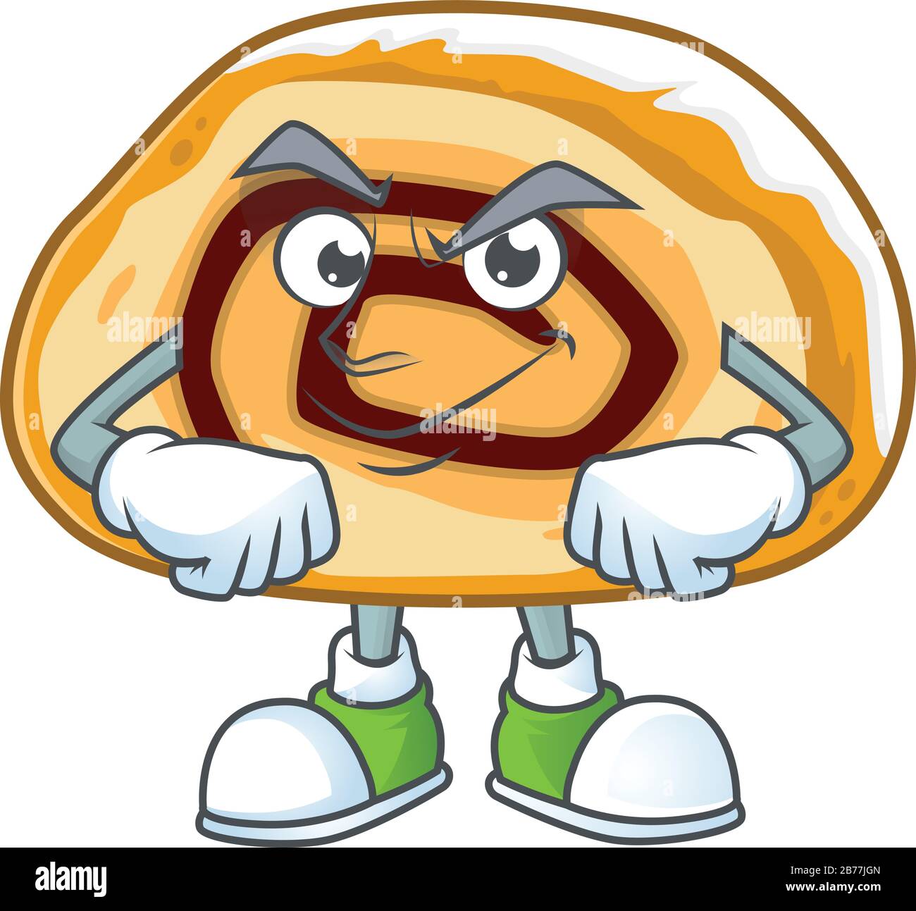 An icon of swiss roll mascot design with confident gesture Stock Vector ...
