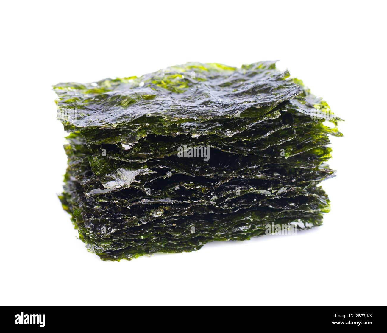 Crispy nori seaweed isolated on white background. Japanese food nori ...