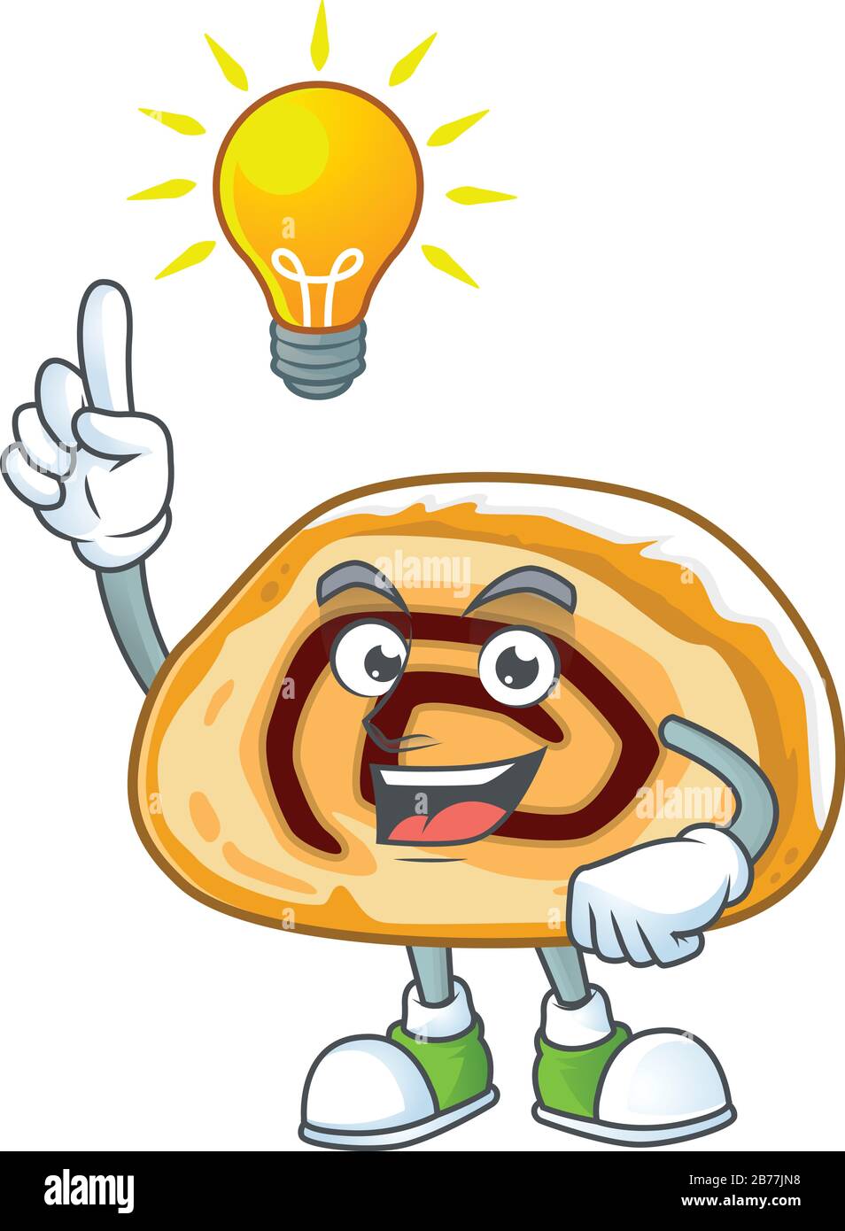 Swiss roll mascot character design with have an idea cute gesture Stock ...
