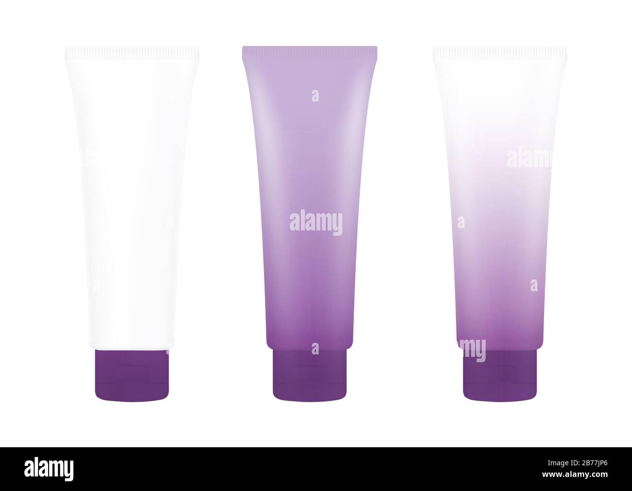 Tube Purple Cream Foam Bottle on white background isolated, cosmetics ...