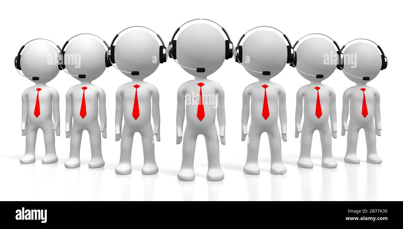 3D call center concept Stock Photo - Alamy