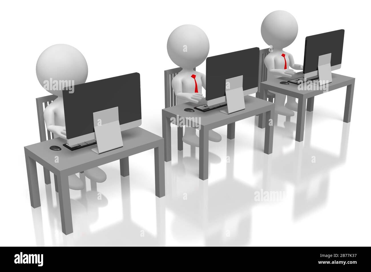 3D working on computers Stock Photo - Alamy