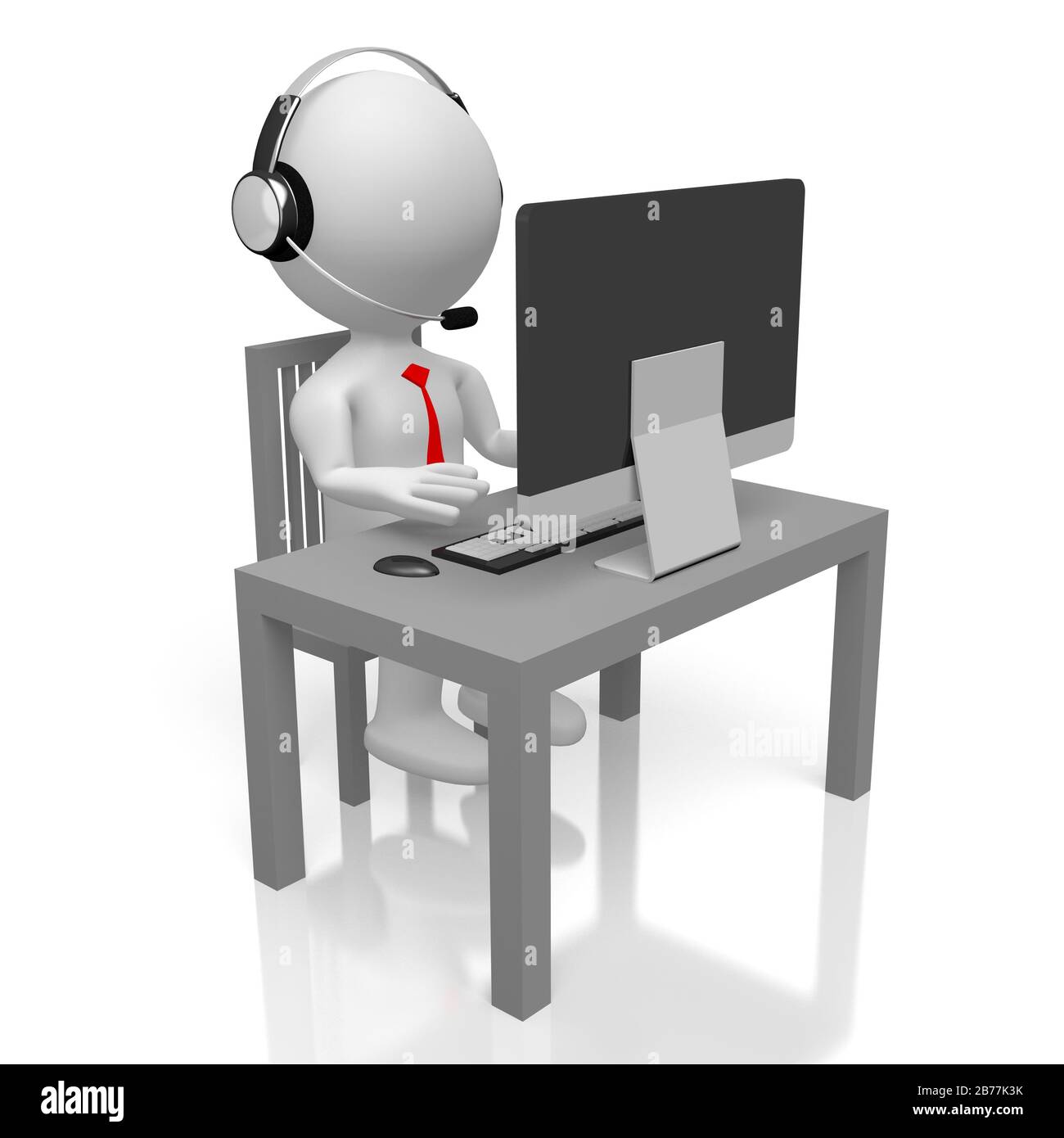 3D call center concept Stock Photo - Alamy