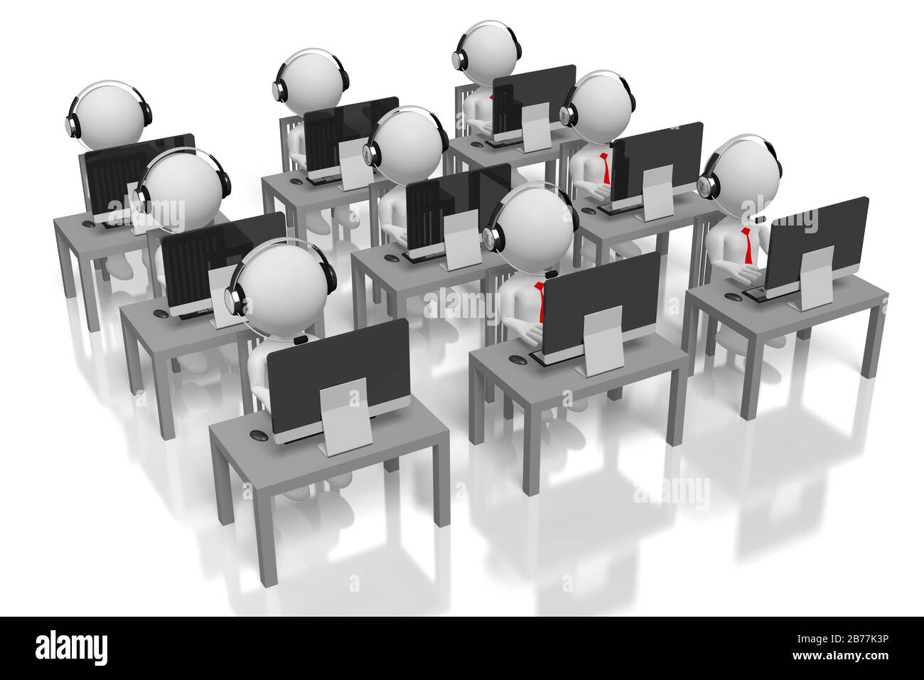 3D call center concept Stock Photo - Alamy
