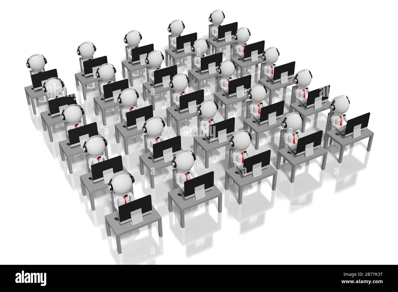 3D call center concept Stock Photo - Alamy