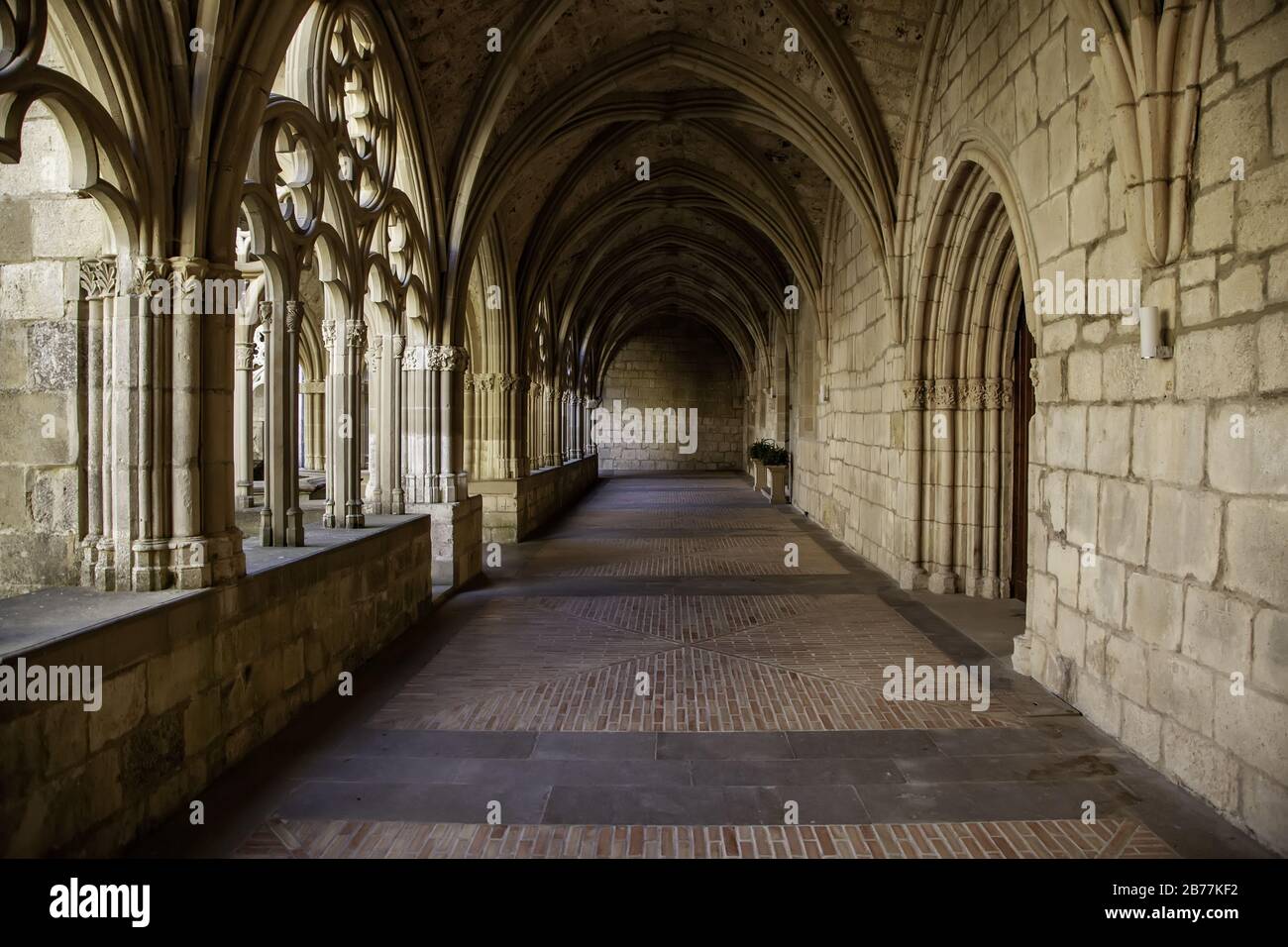 Interior of ancient castle, detail of old medieval building Stock Photo ...
