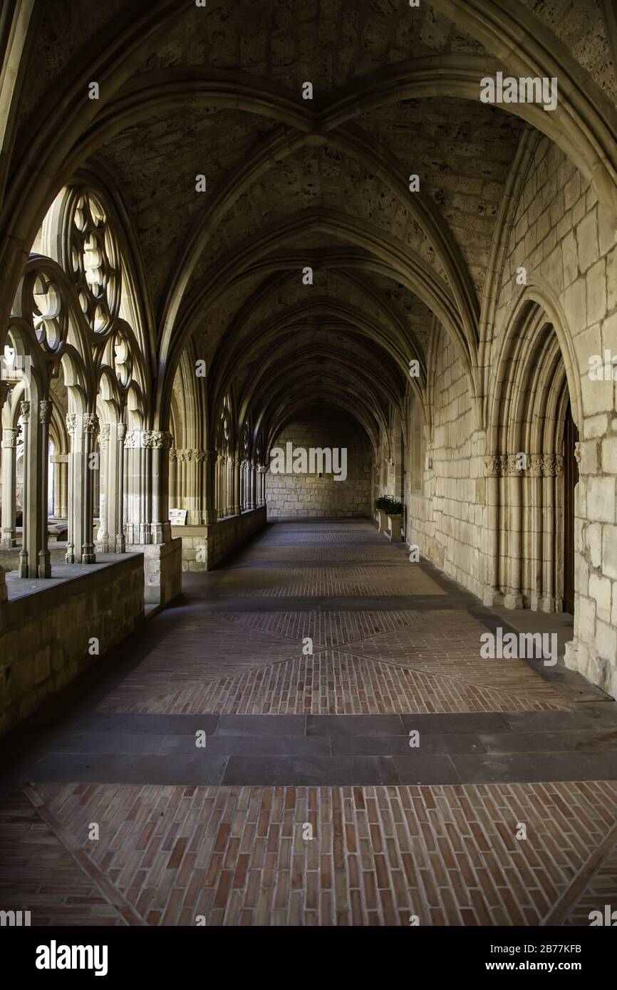 Interior of ancient castle, detail of old medieval building Stock Photo ...