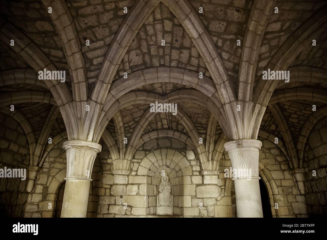Interior of ancient castle, detail of old medieval building Stock Photo ...