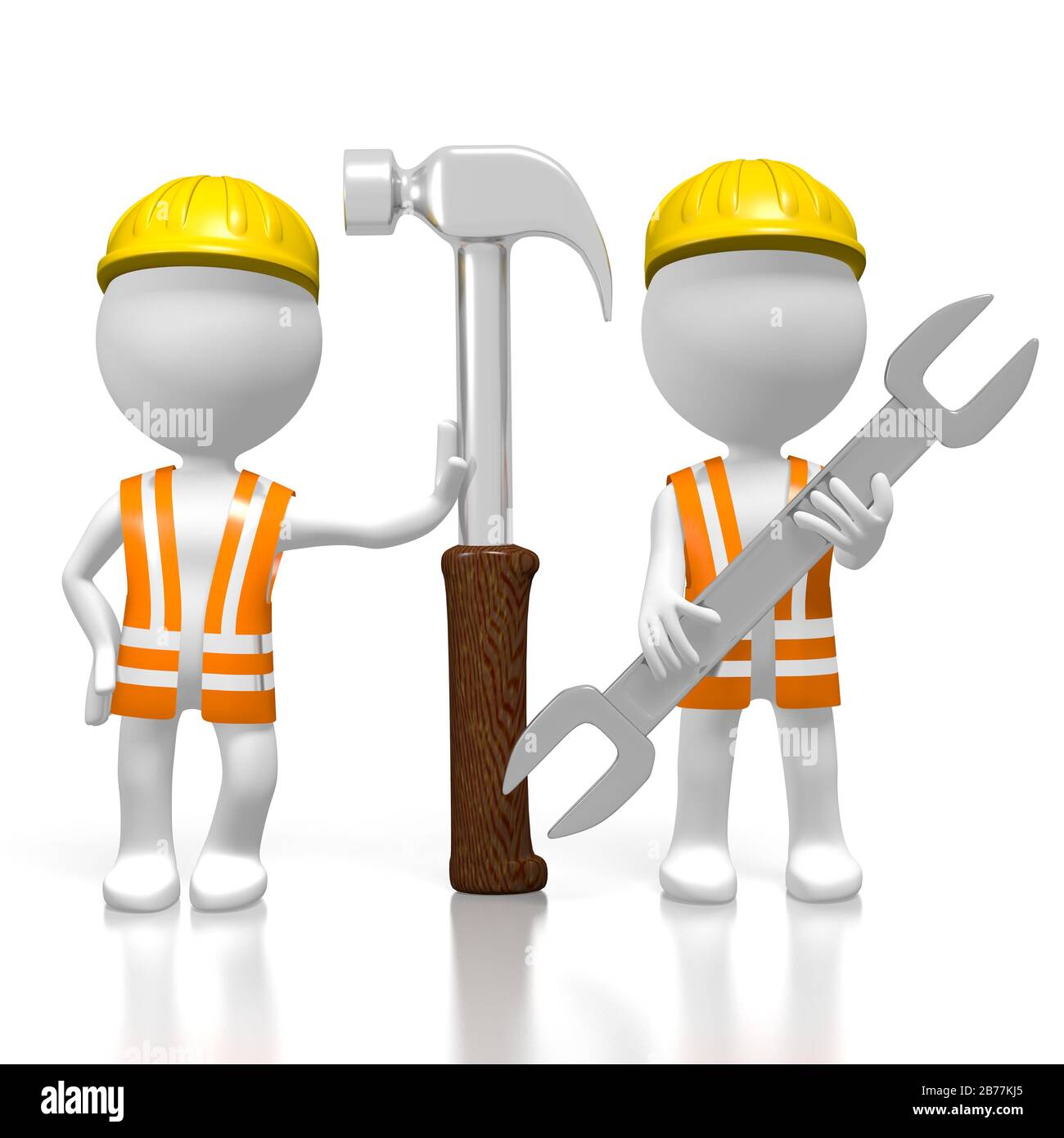 3D workers with tools Stock Photo - Alamy