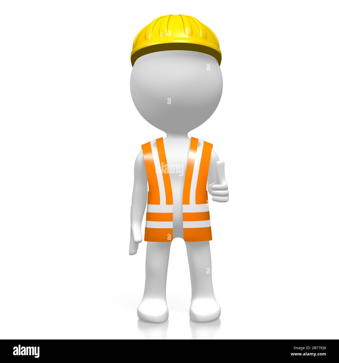 3D worker - OK sign Stock Photo - Alamy