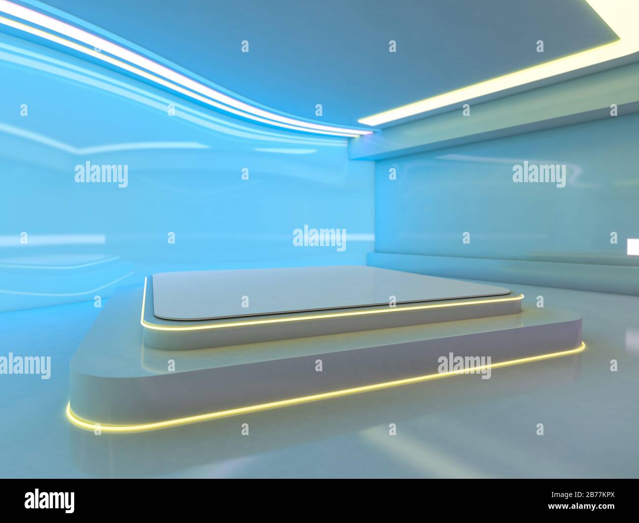 Abstract modern architecture background, empty open space interior. 3D ...