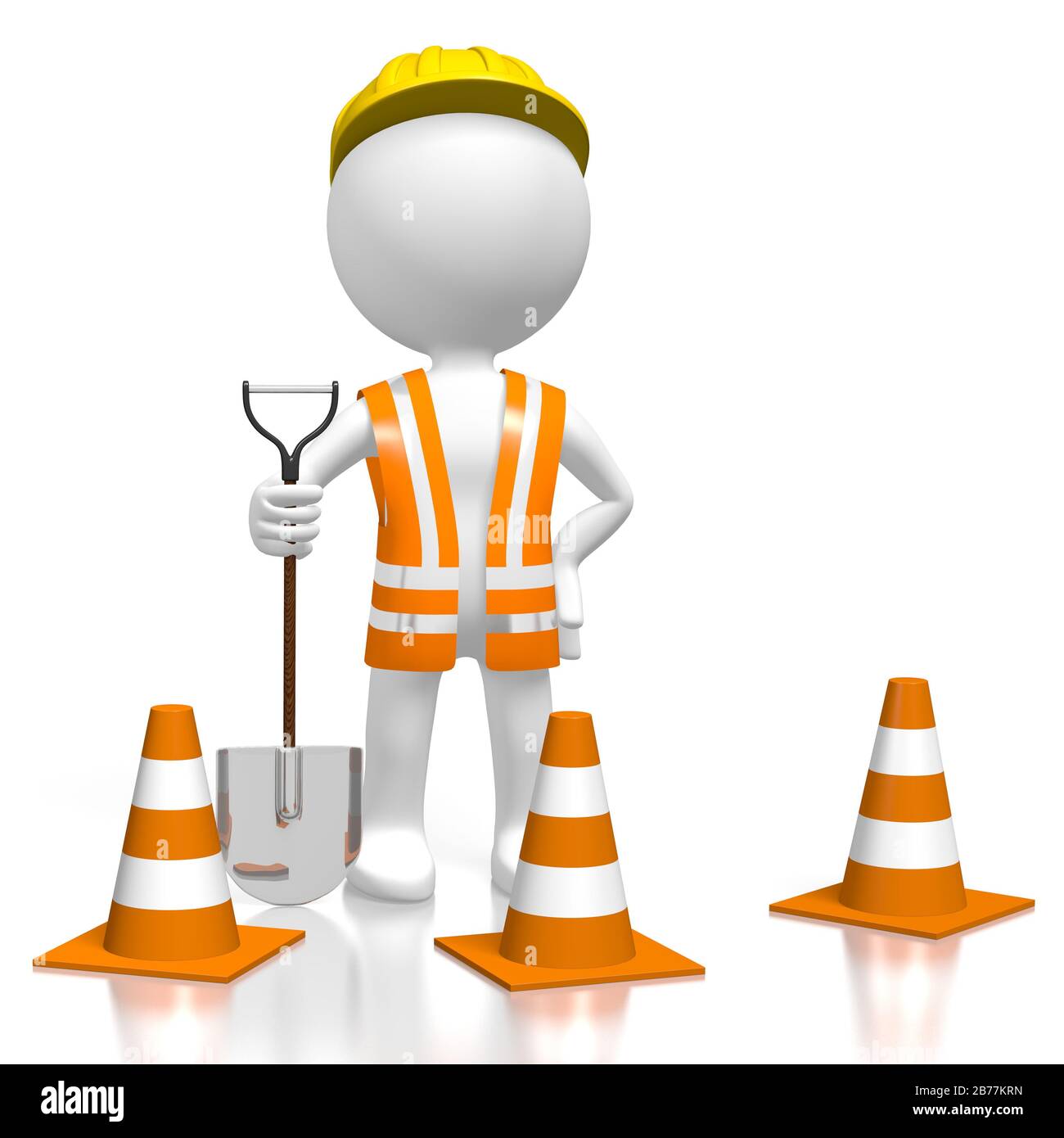 3D worker, works in progress concept Stock Photo - Alamy