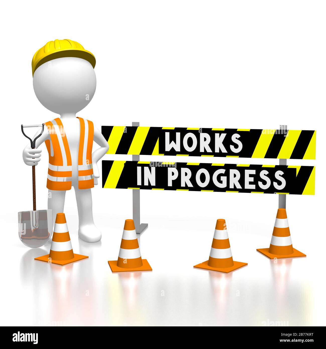 3D worker, works in progress concept Stock Photo - Alamy