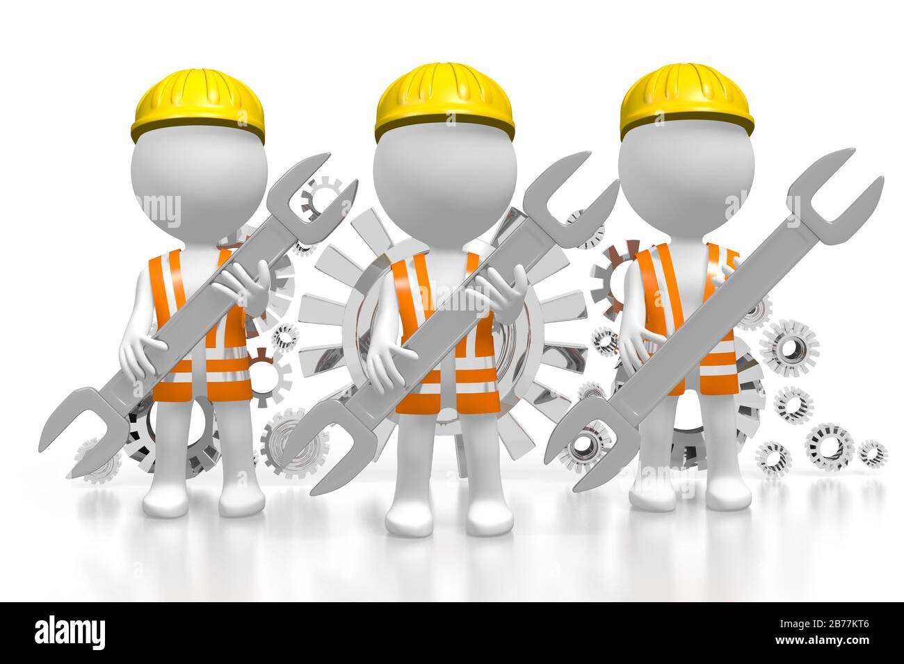 3D workers with tools Stock Photo - Alamy