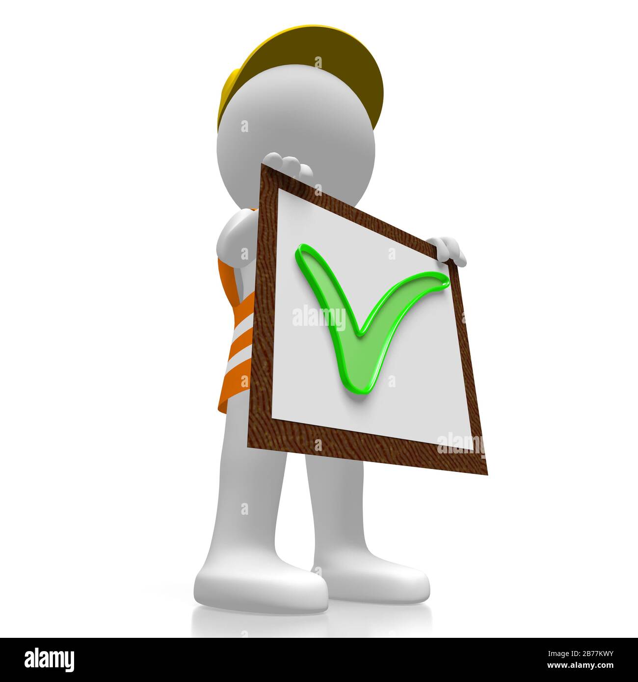 3D worker, OK sign Stock Photo - Alamy