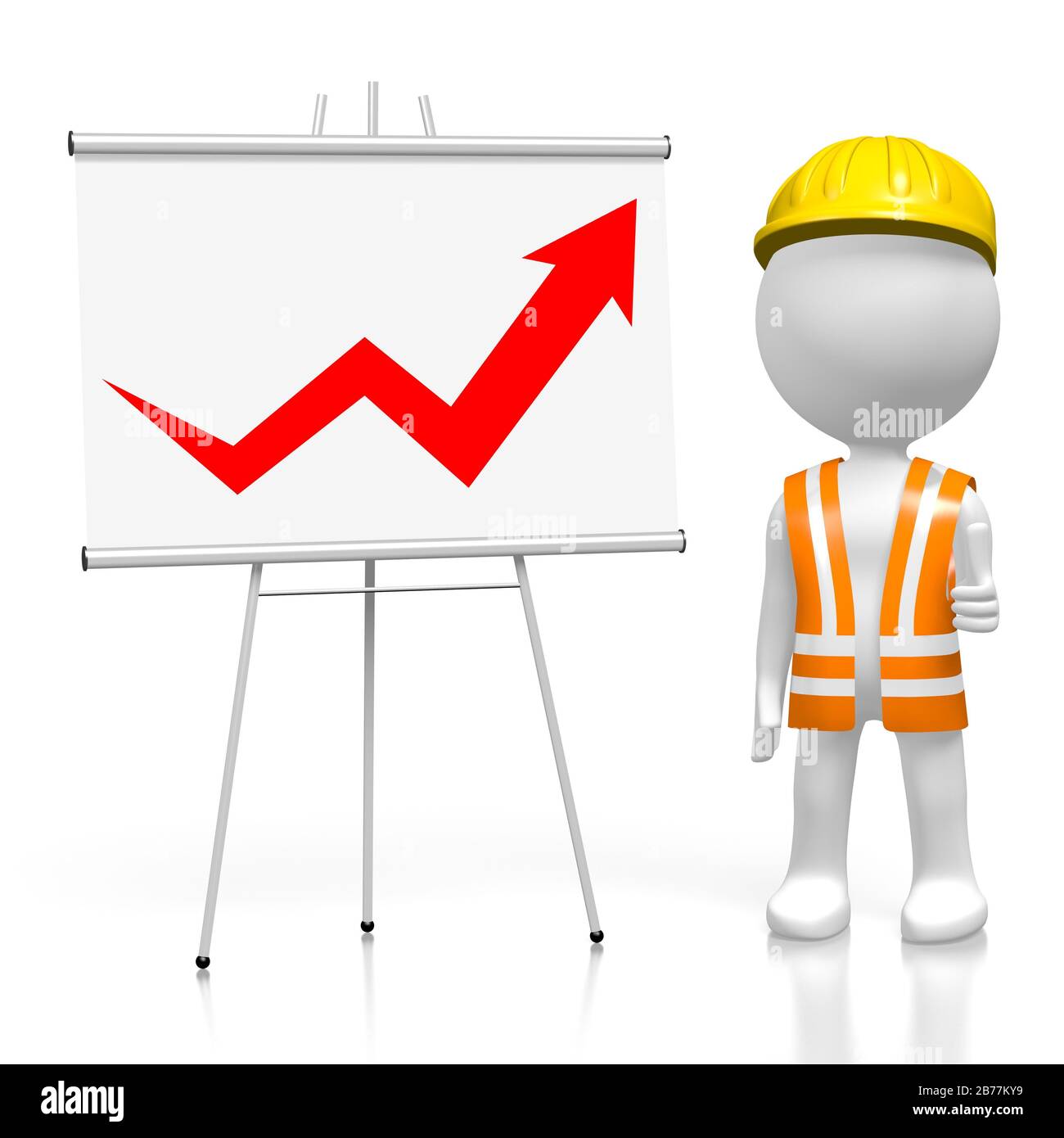 3D worker, growth chart Stock Photo - Alamy