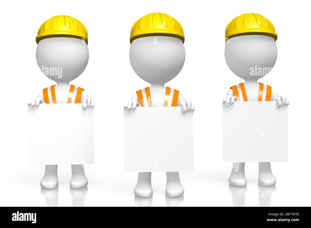 3D workers, announcement concept Stock Photo - Alamy