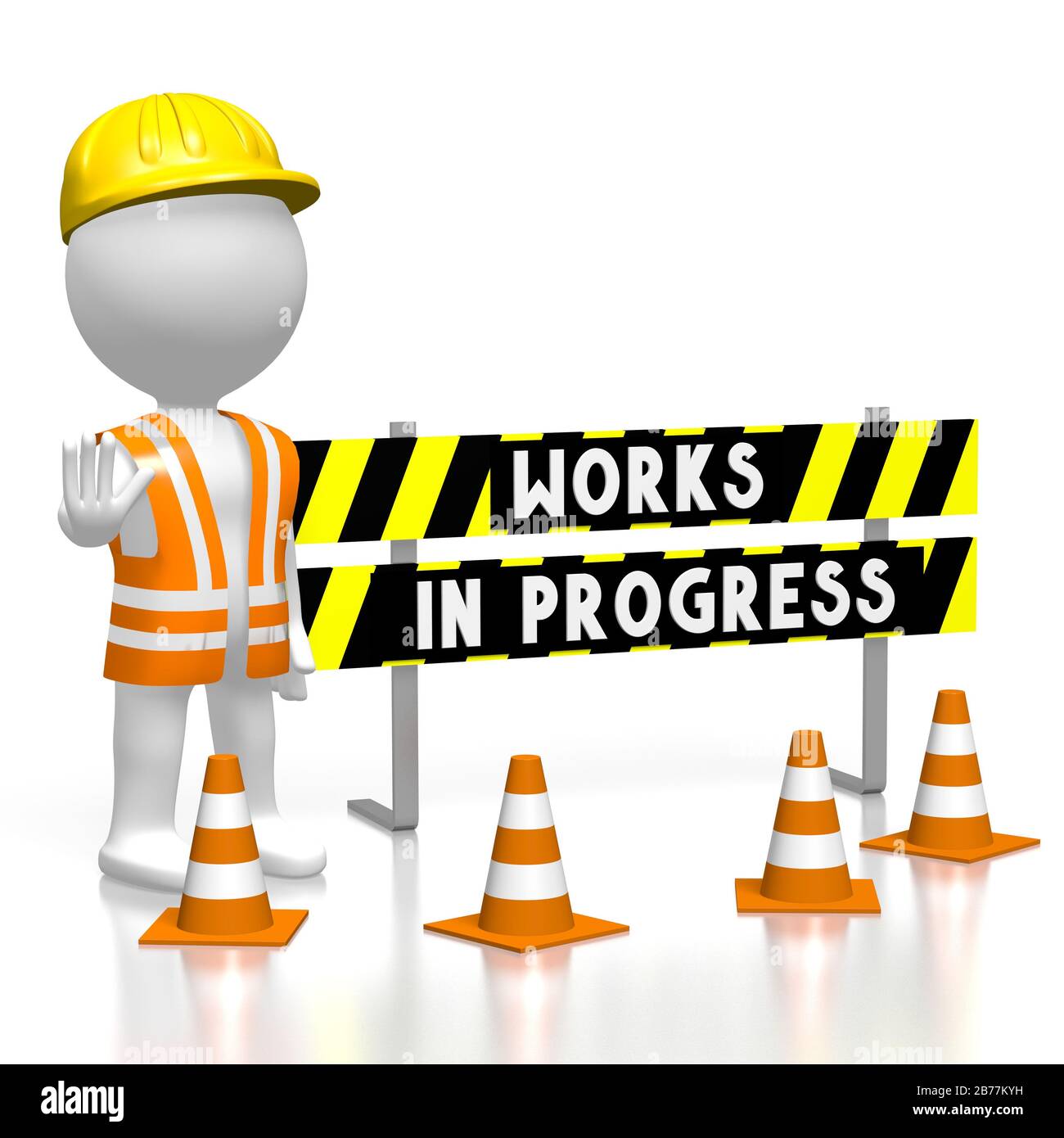 3D worker, works in progress concept Stock Photo - Alamy