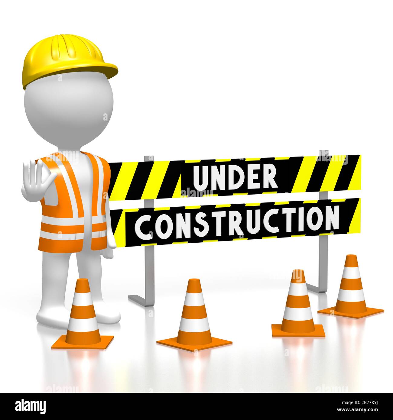3D under construction concept Stock Photo - Alamy