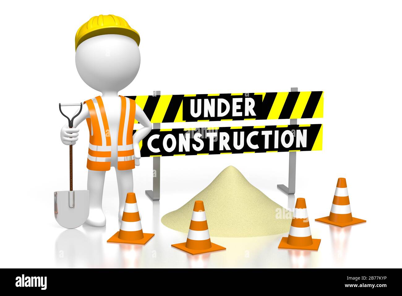 3D under construction concept Stock Photo - Alamy