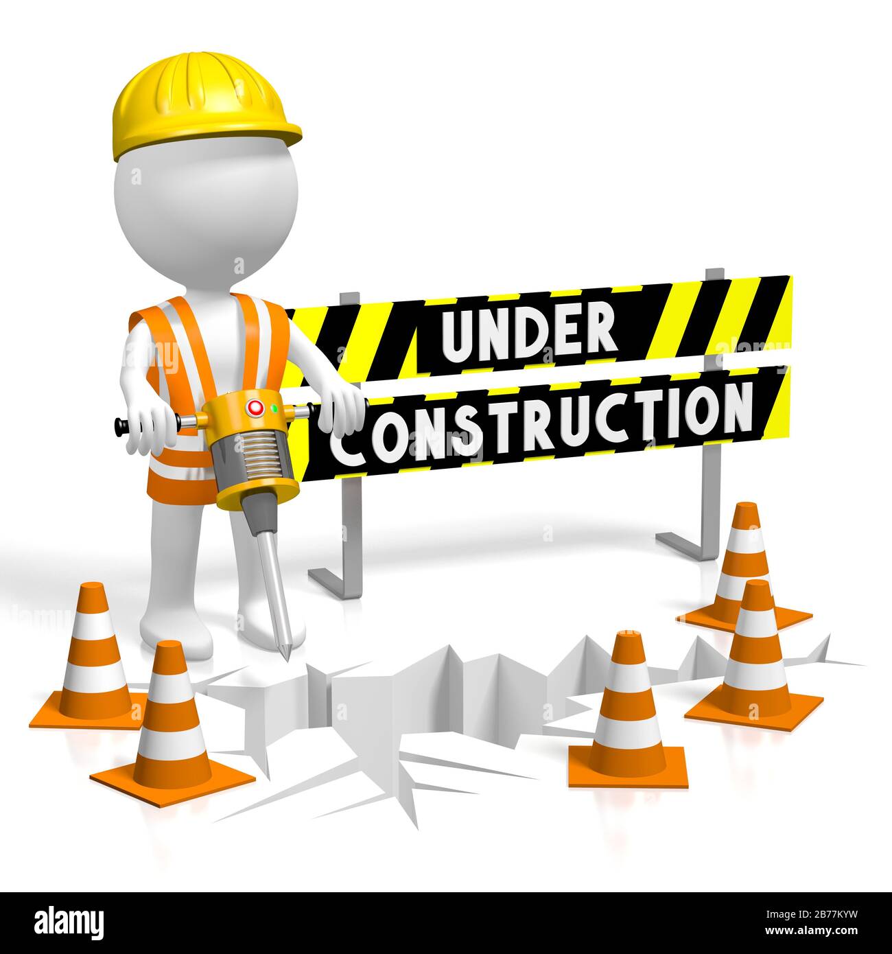 3D under construction concept Stock Photo - Alamy