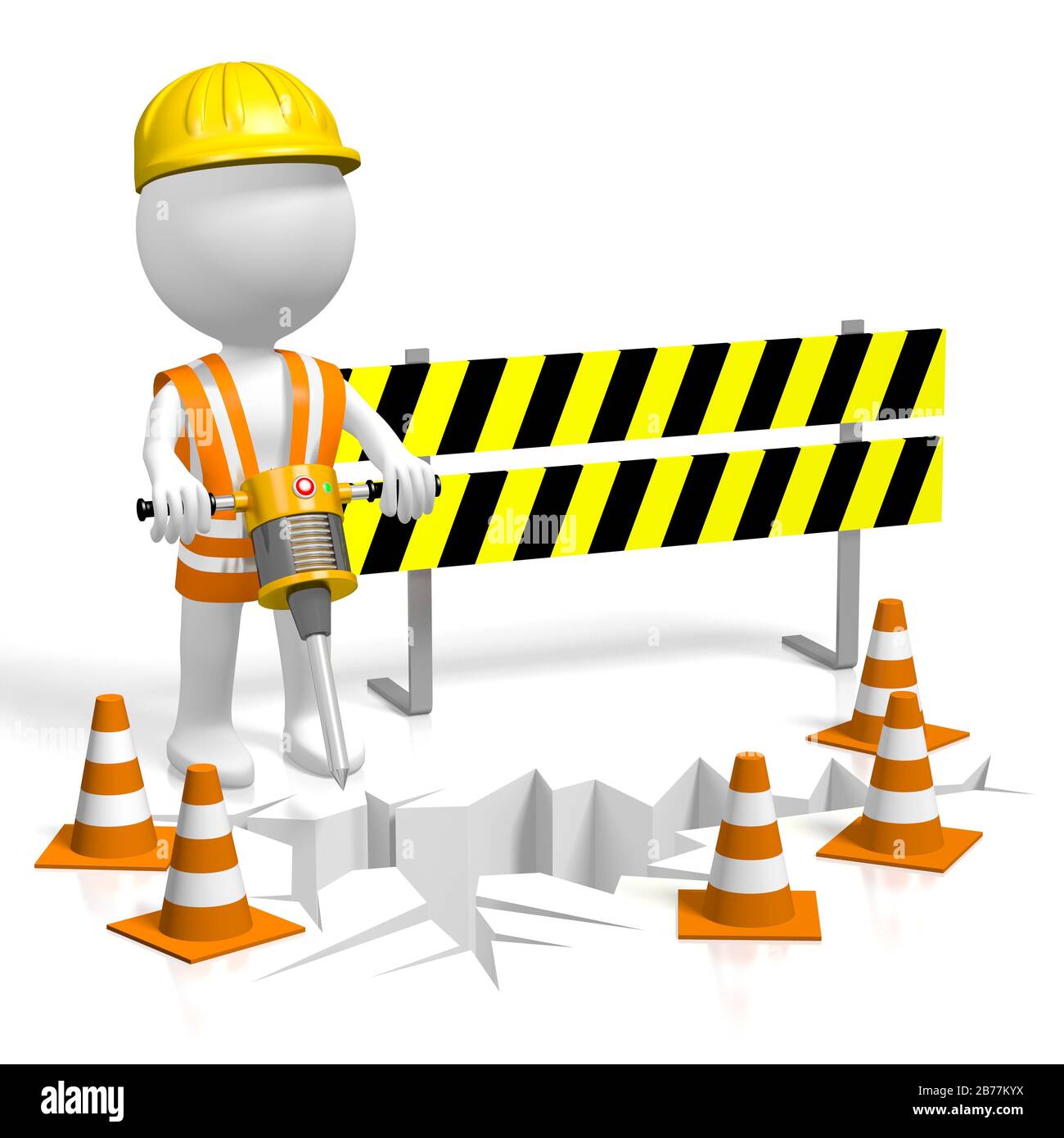 3D under construction concept Stock Photo - Alamy