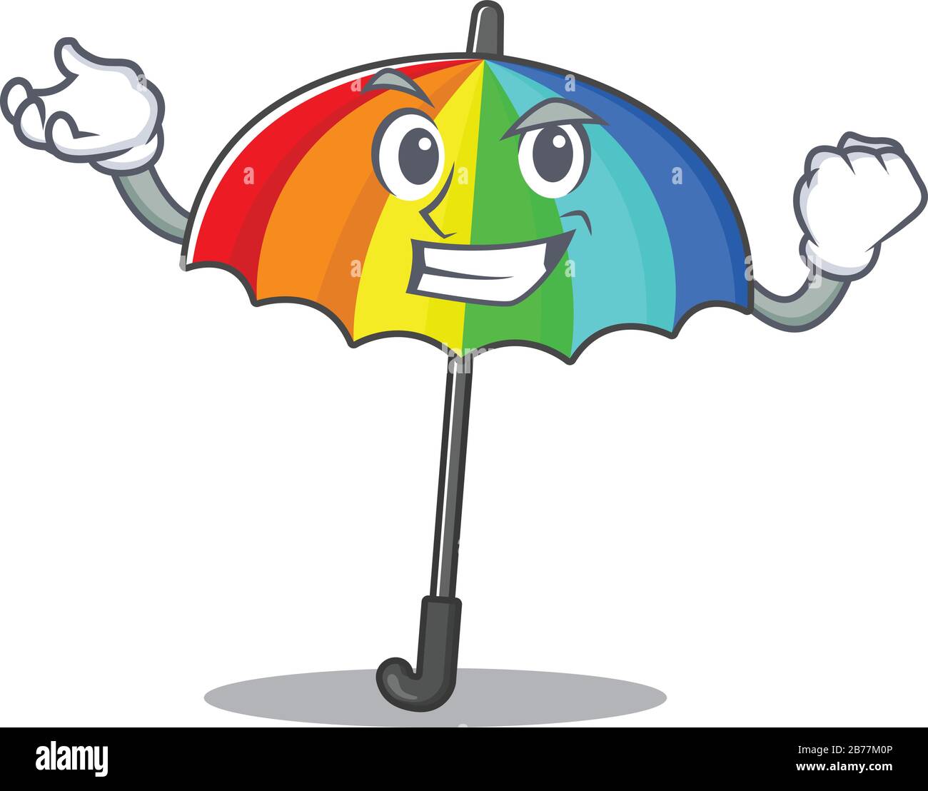 Rainbow umbrella cartoon character style with happy face Stock Vector ...