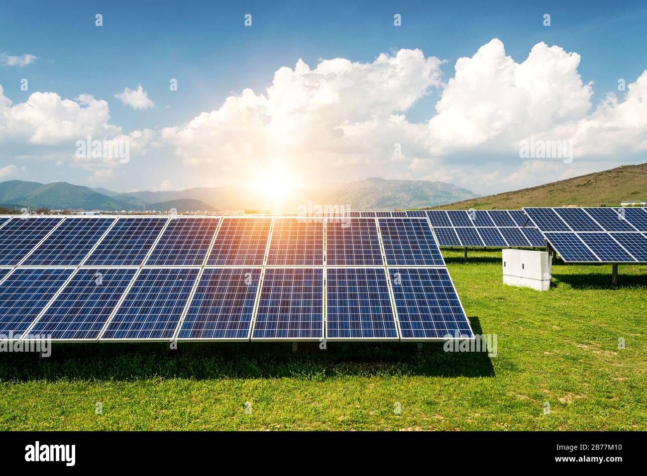 Solar panels, photovoltaics, alternative electricity source - concept ...