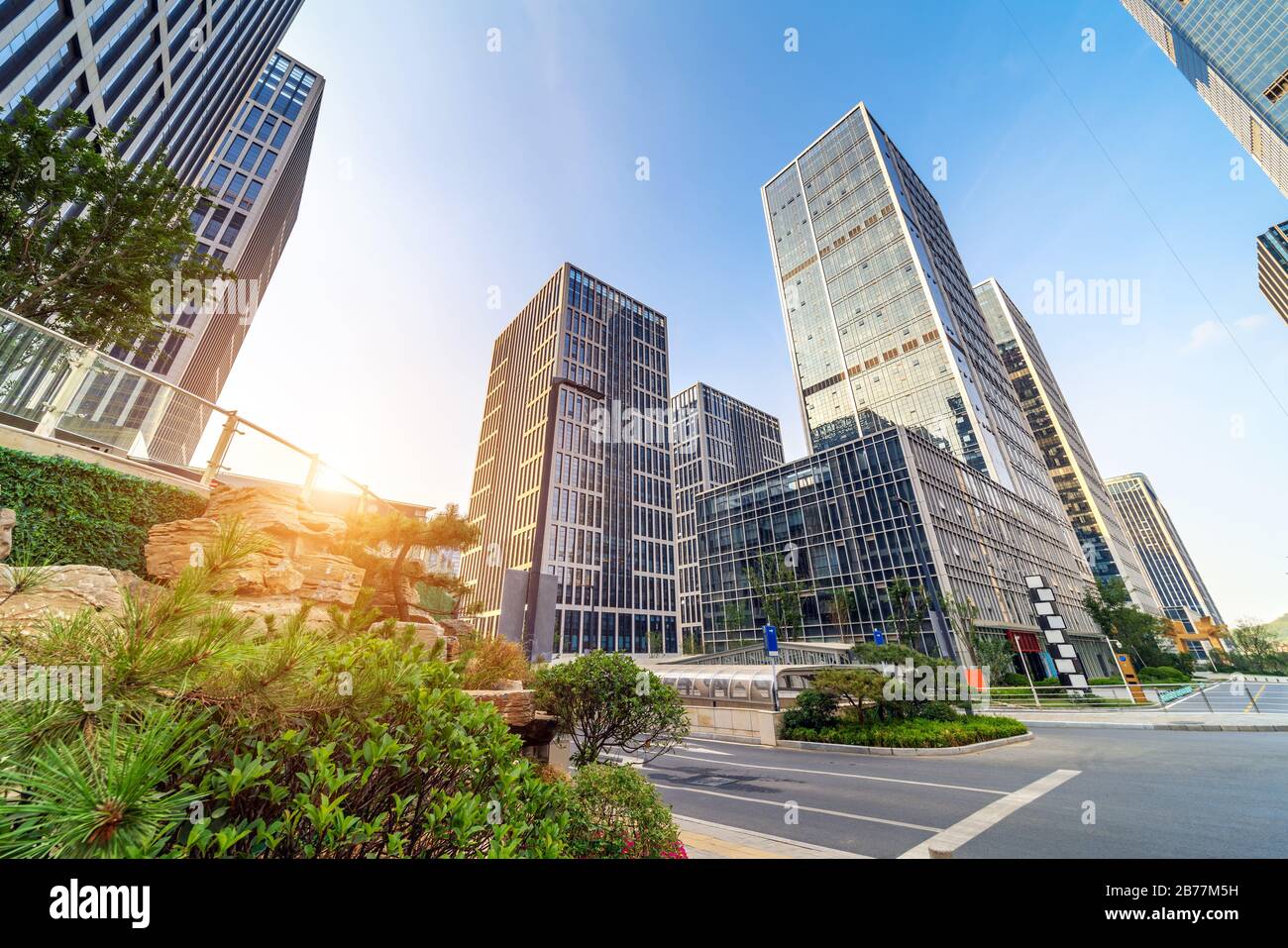 Dense skyscrapers and roads, Jinan CBD, China Stock Photo - Alamy