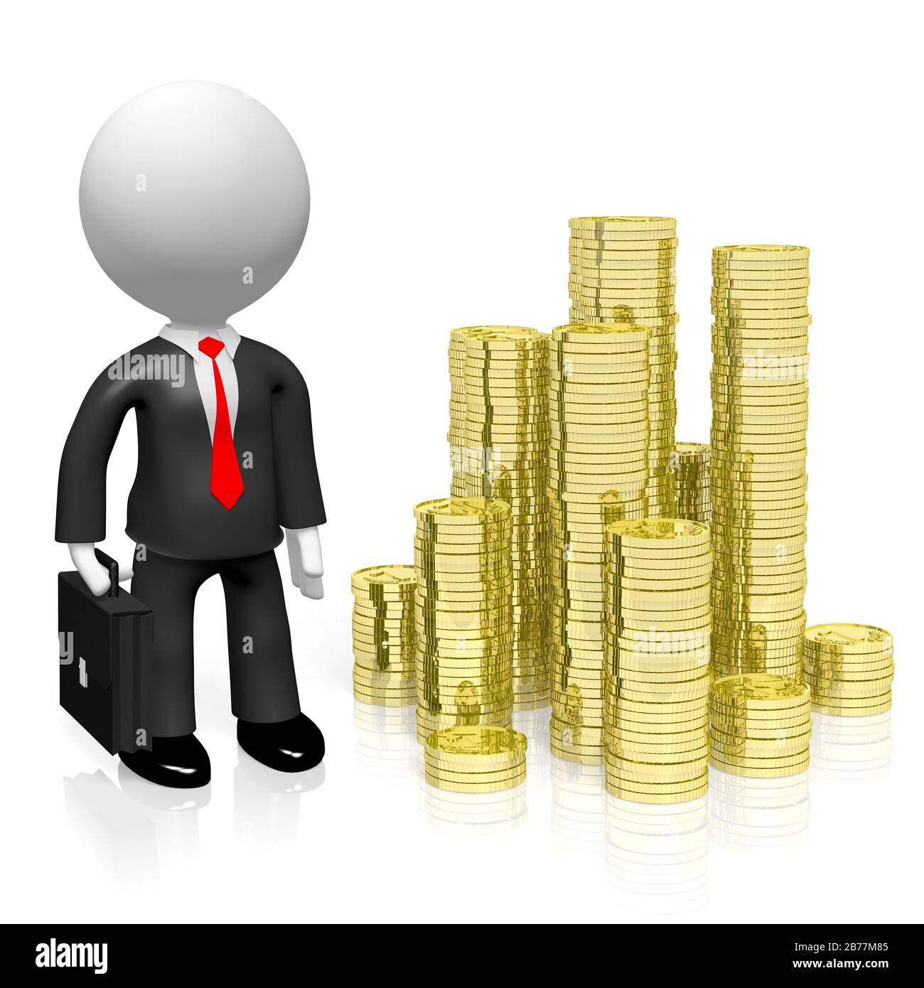 3D businessman, money Stock Photo - Alamy