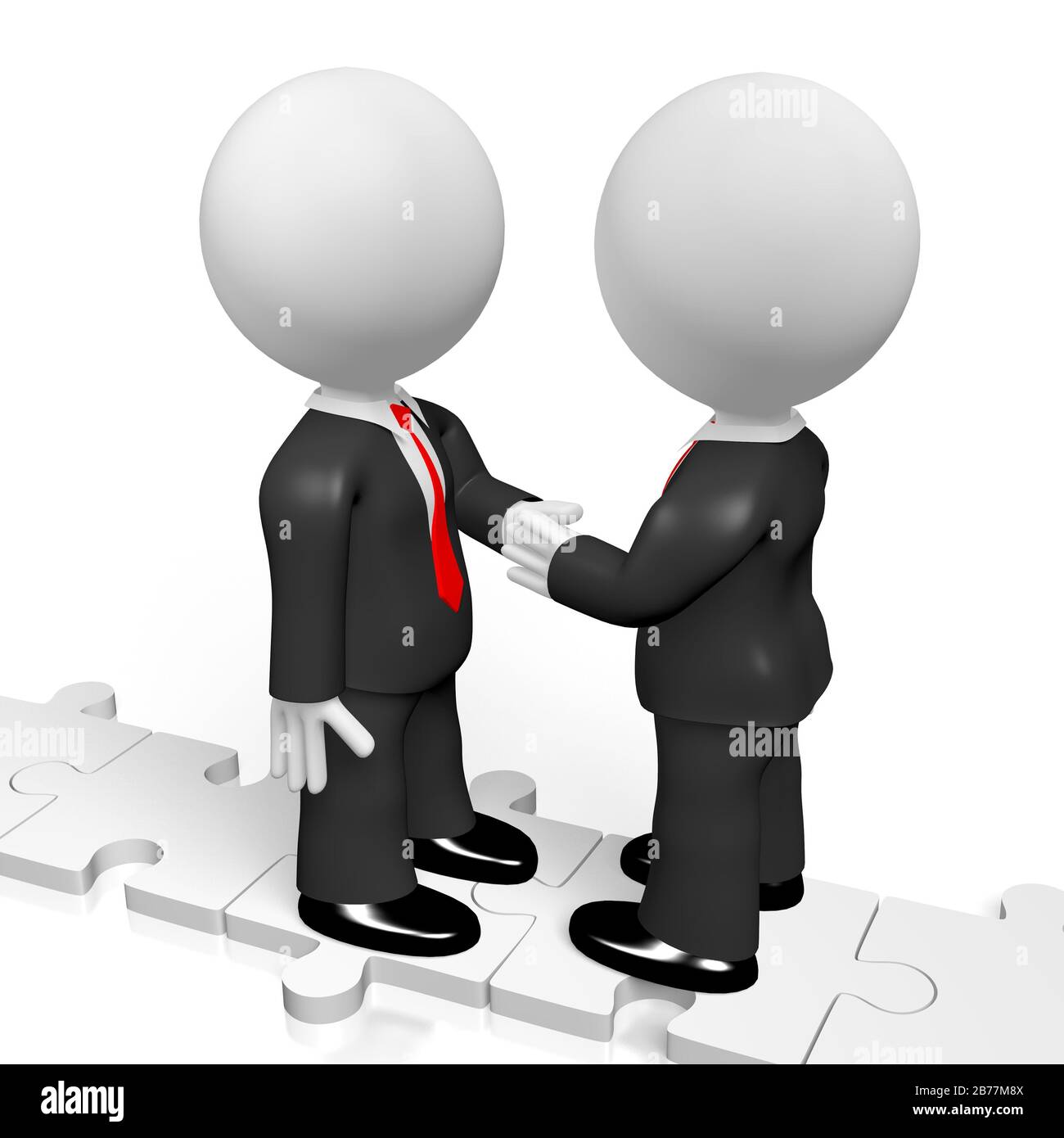 3D two businessmen - agreement/ deal concept Stock Photo - Alamy